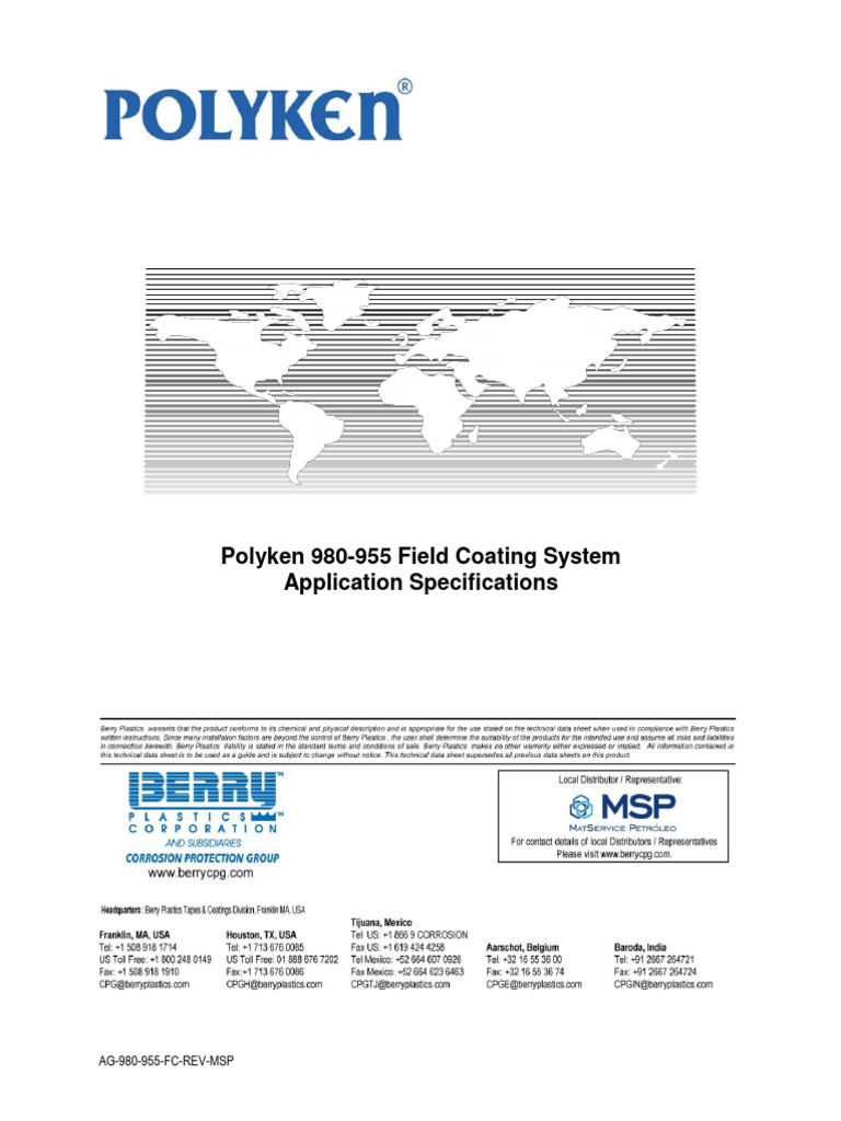 AG-980-955-FC-REV-MSP | PDF | Adhesive | Pipe (Fluid Conveyance)
