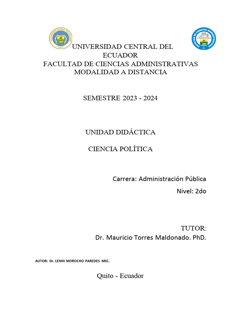 Ap2 Unidad Didáctica Ciencia Política | PDF