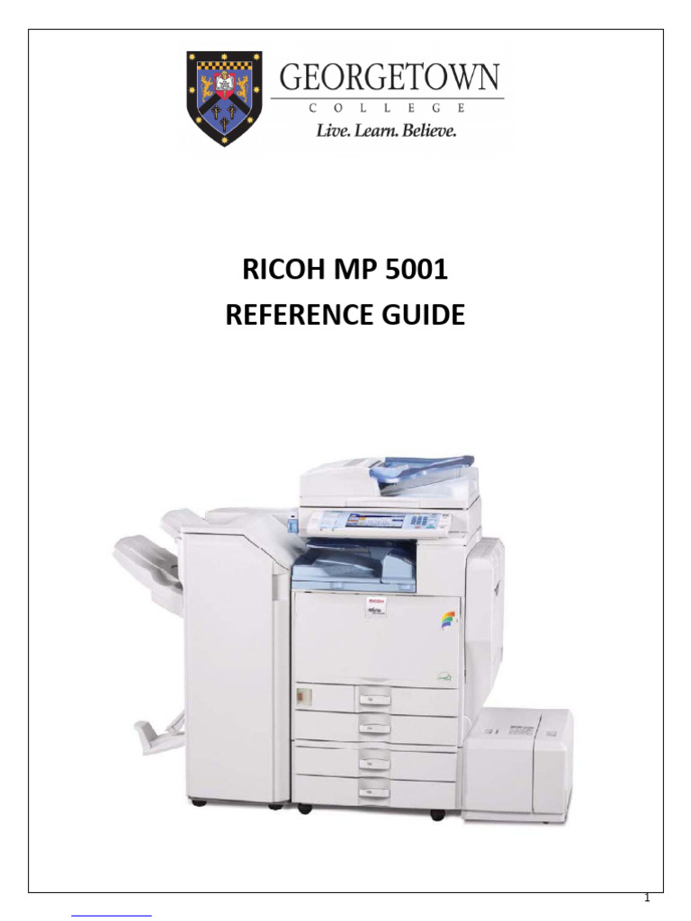 Ricoh MP 5001 Reference Guide | PDF | Image Scanner | Printer (Computing)