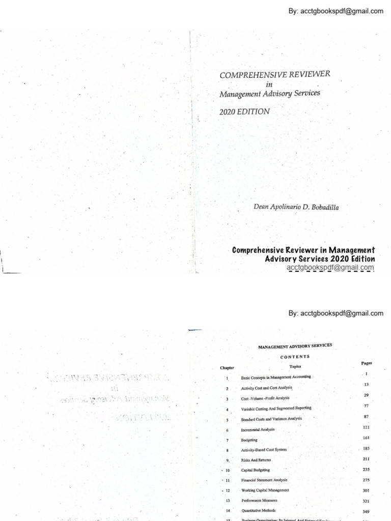 Comprehensive Reviewer in Management Advisory Services 2020 Edition by ...