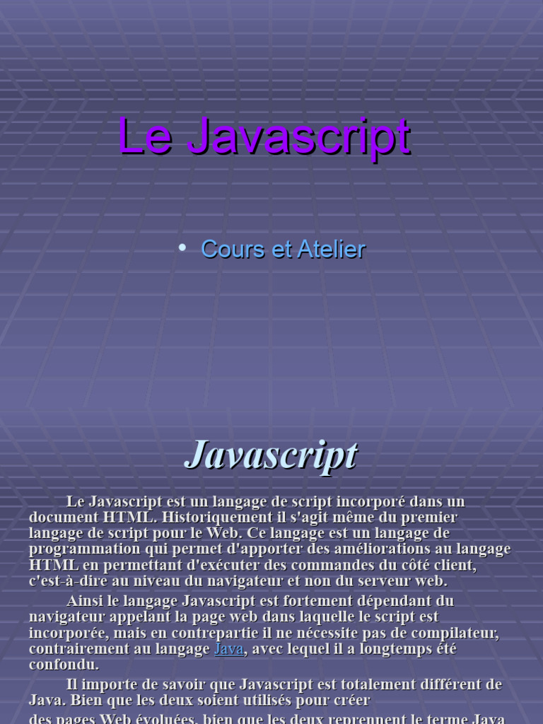 JavaScript Et HTML Cours | PDF