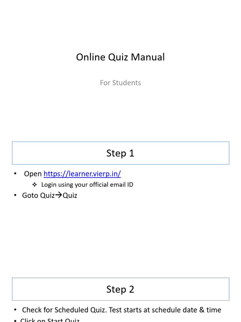 Online Quiz Guide for Students | PDF