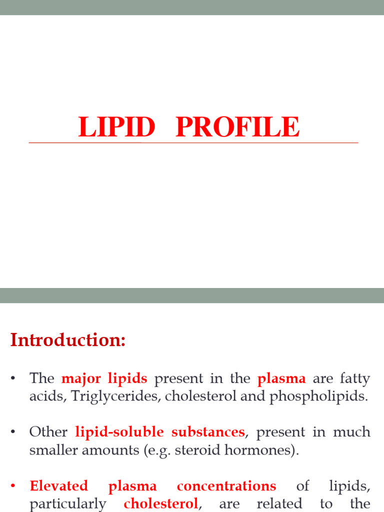 Chapter 7 Lipid Profile - New PDF | PDF