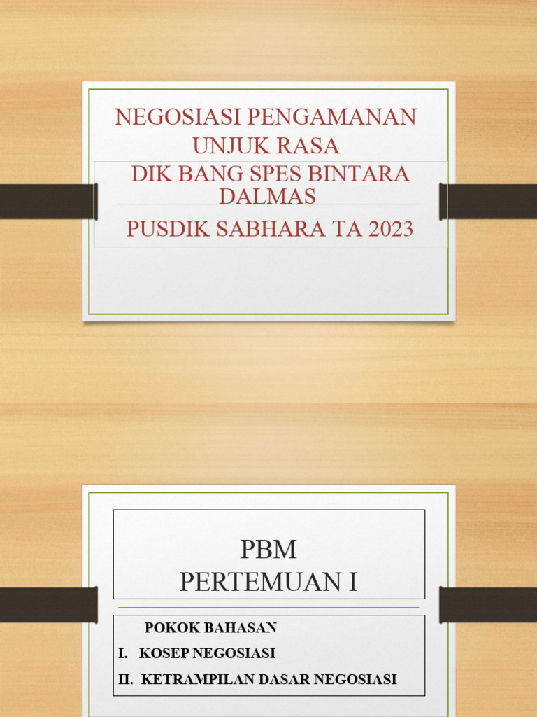 Pertemuan I NEGO UNRAS | PDF