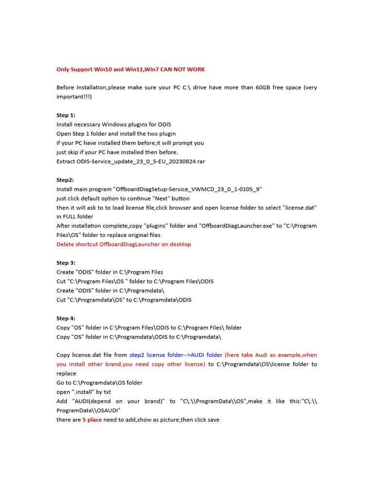 How To Install ODIS 23.0.5 | Download Free PDF | Computer File | Computer Architecture