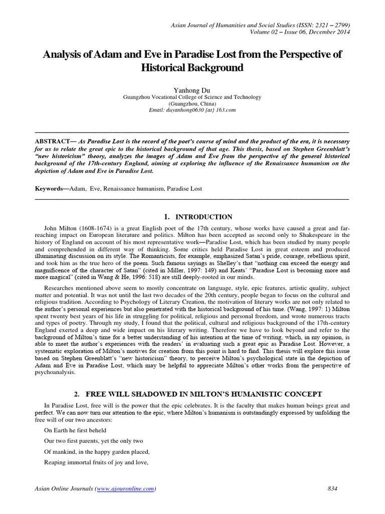 Analysis of Adam and Eve | PDF