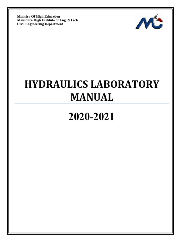 Hydraulics Lab Manual 1 | PDF