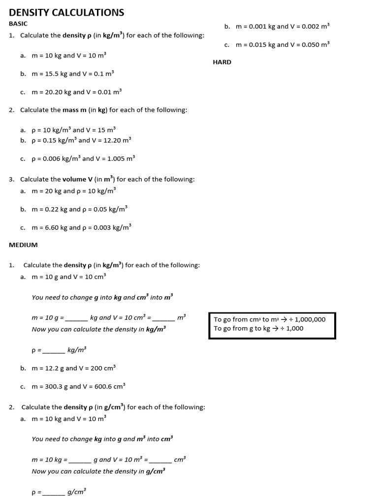 Physics Questions One | PDF | Density | Volume