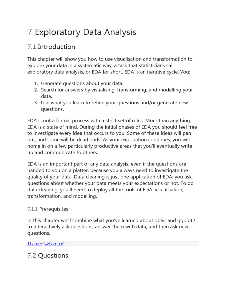 7exploatory Data Analysis | PDF | Teaching Methods & Materials