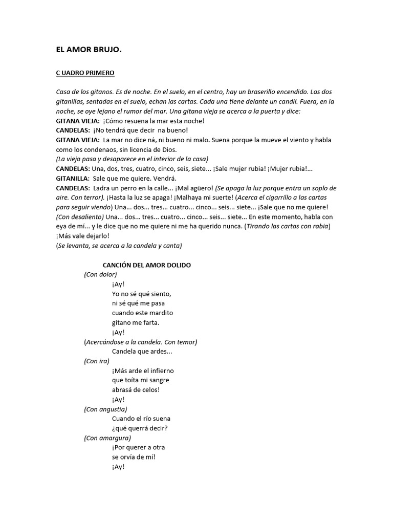 Libreto El Amor Brujo | PDF