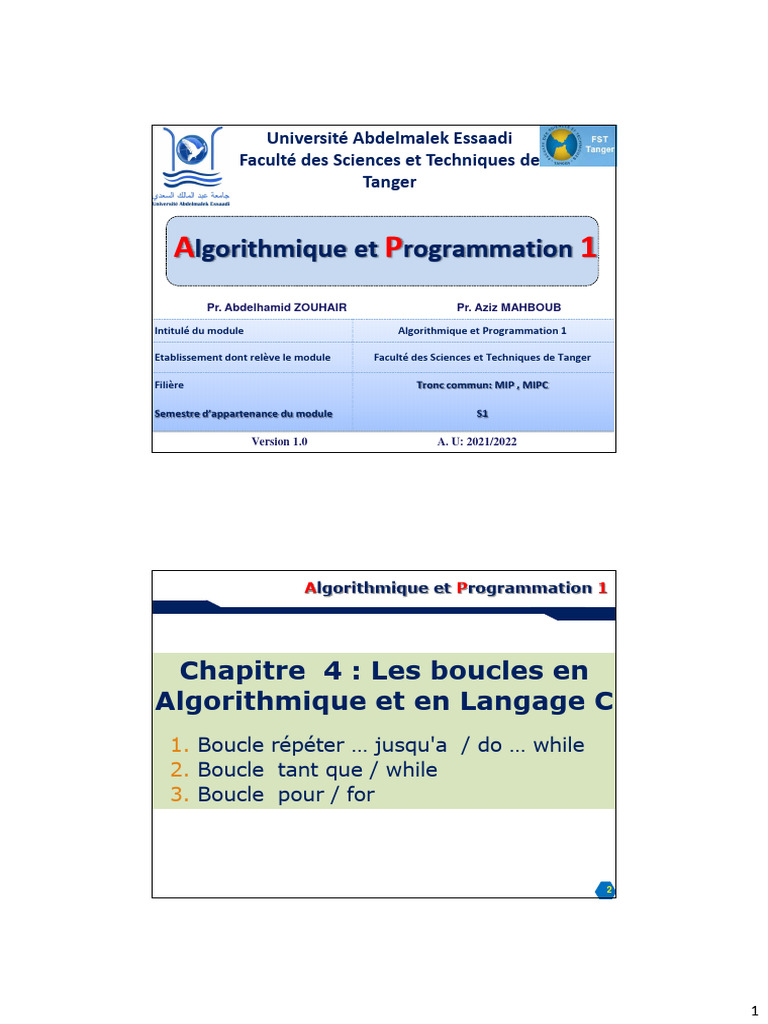 Chapitre 4 Les Boucles en Algorithmique Et en Langage C | PDF