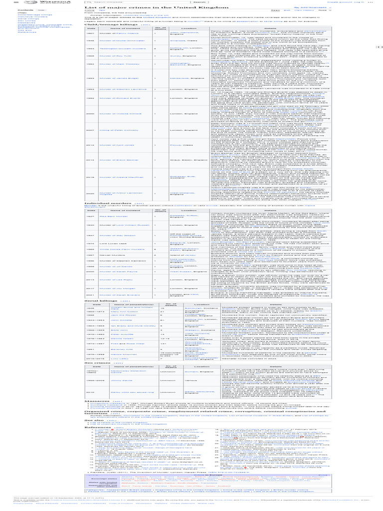 List of Major Crimes in The United Kingdom - Wikipedia | PDF | Criminal ...