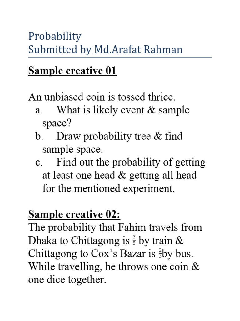 Class 10 Probability Exercises and Solutions | PDF | Teaching Methods ...