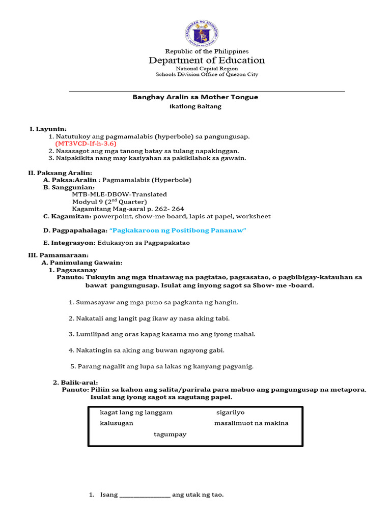 2nd QUARTER COT MTB | PDF