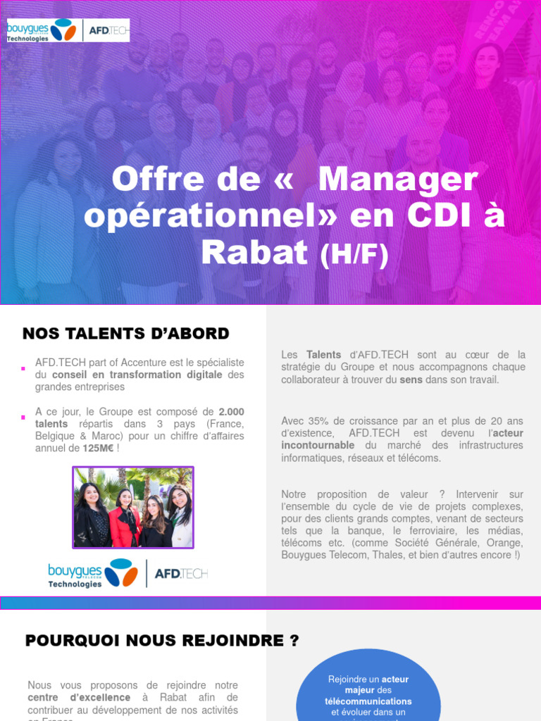 Fiche de Poste - Manager Opérationnel - AFD - Tech Part of ACCENTURE ...