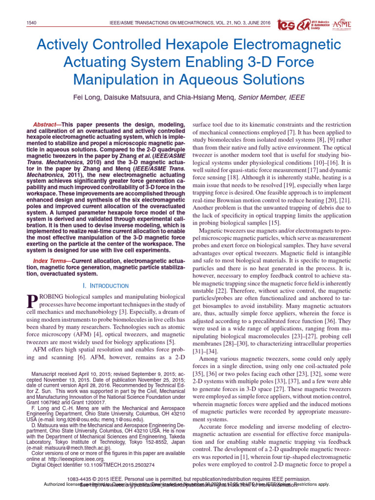 Actively Controlled Hexapole Electromagnetic Actuating System Enabling 3-D Force Manipulation in ...