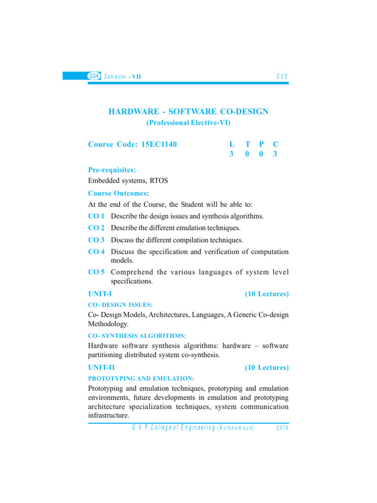 Hardware Software Co Design R2015 16 Pdf
