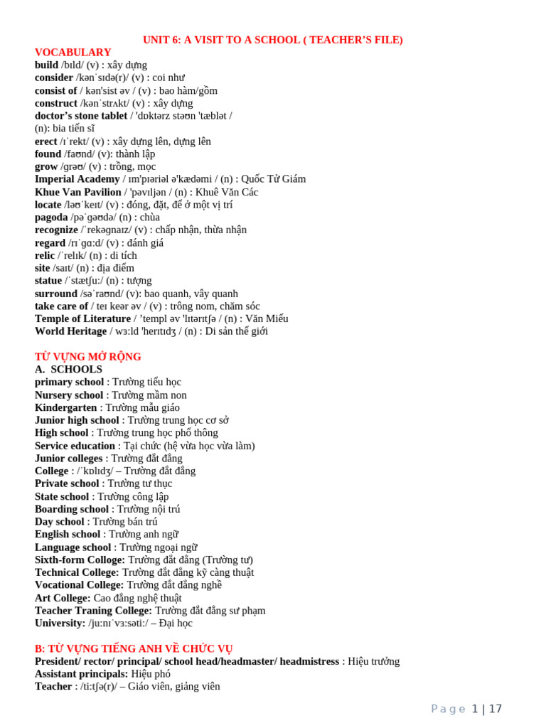 Bài Tập Bổ trợ Anh 7 Global năm học 2022 2023 UNIT 6 GLOBAL 7 HS | PDF