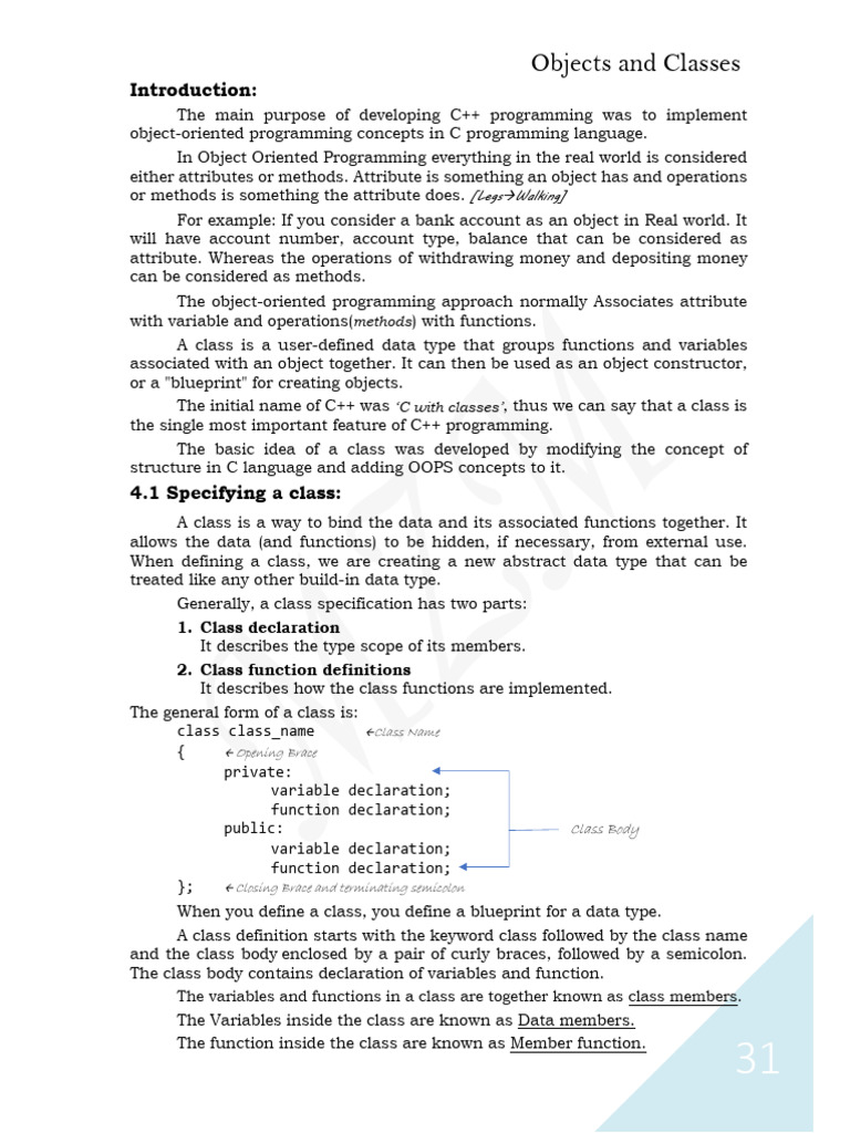 Objects and Classes: (Legs Walking) | PDF