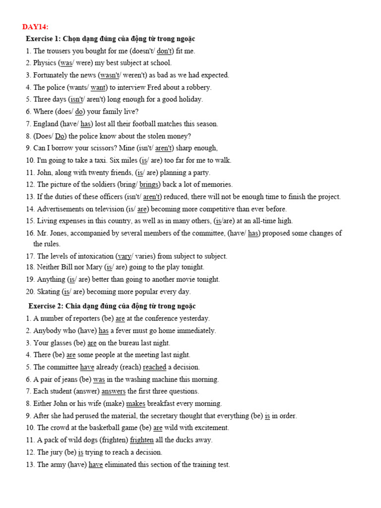 Exercises (Grade 8) | PDF