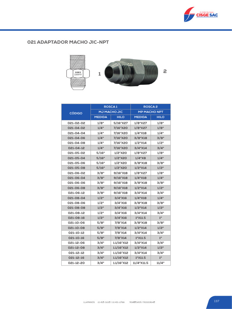 Catálogo de Adaptadores (Muestra) | PDF