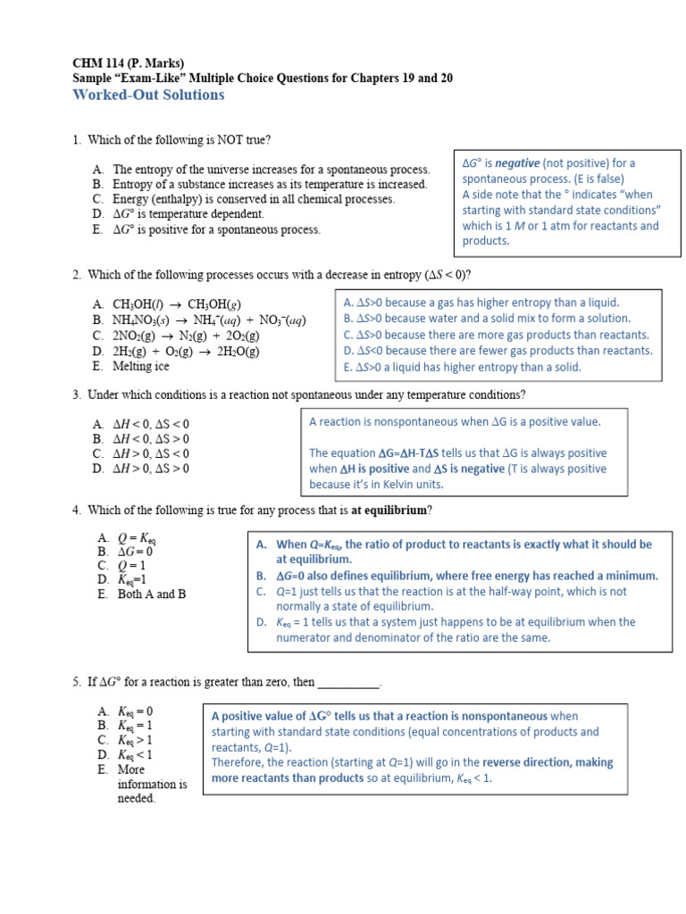 2021 Sample+Questions+Chs+19 20+Worked-Out+Solutions | PDF
