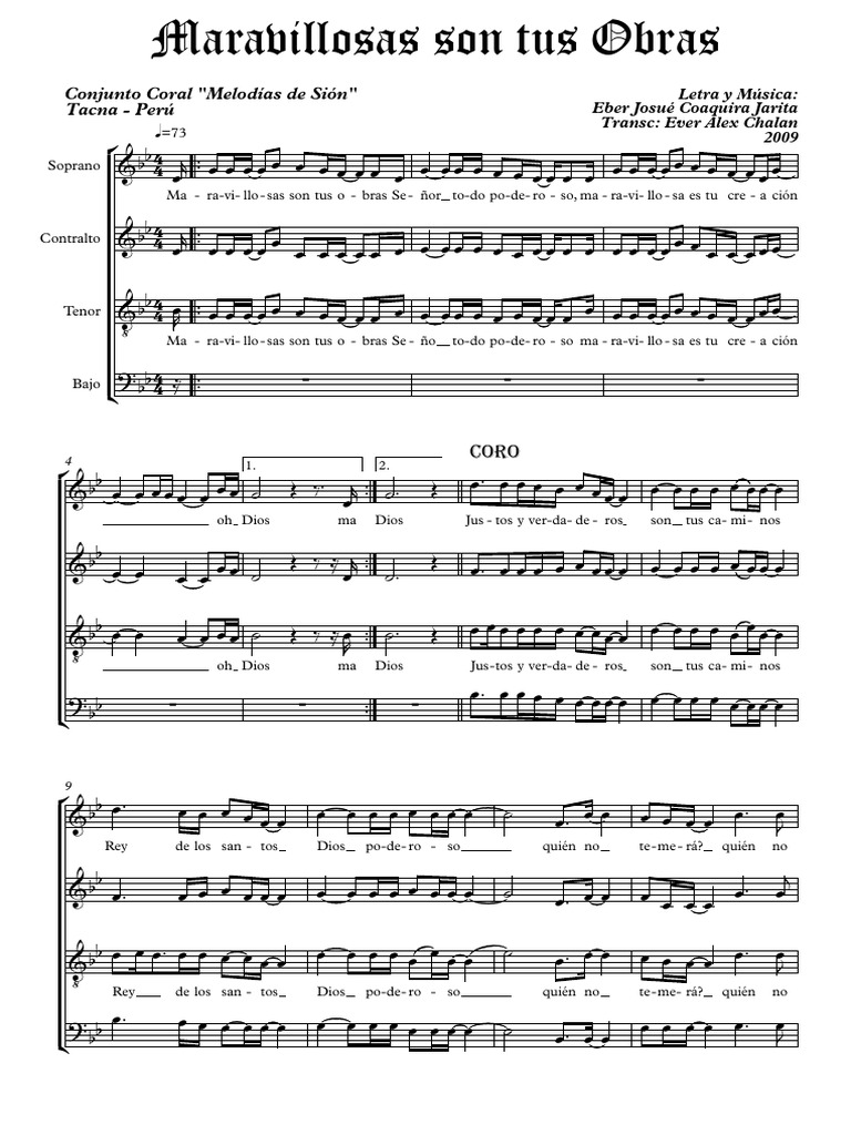 Maravillosas Son Tus Obras - Partitura Completa | PDF