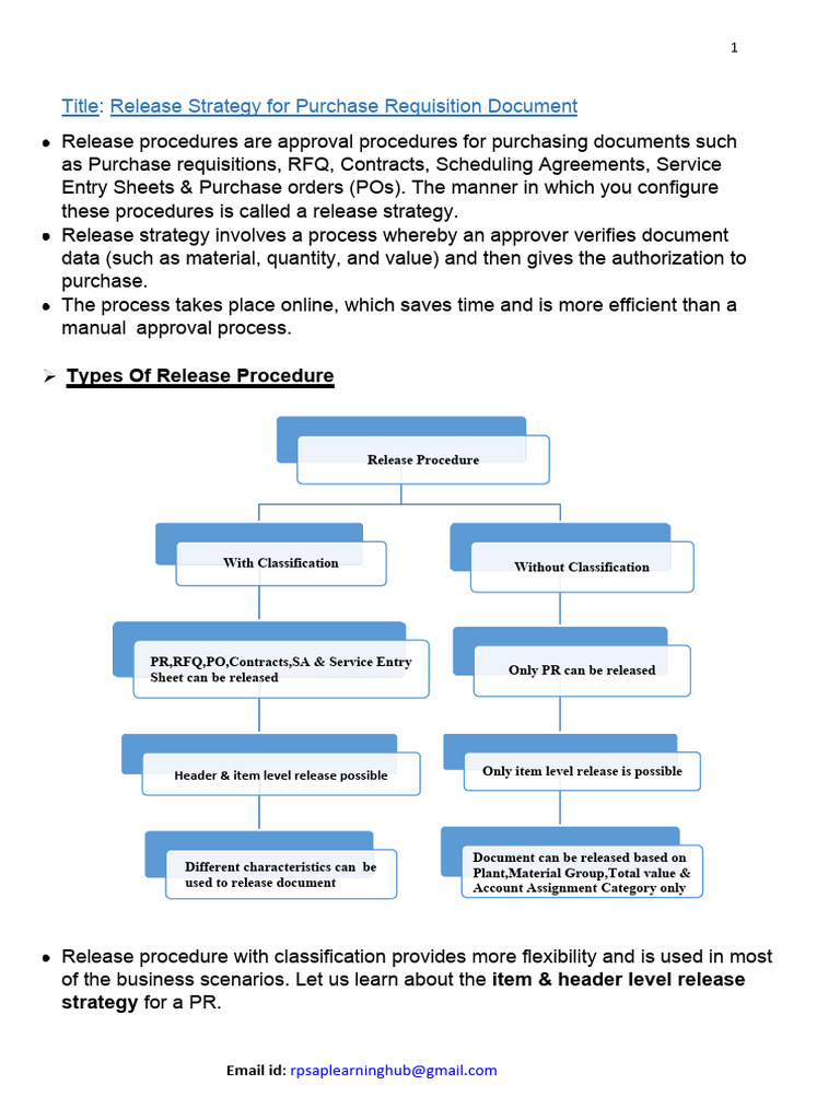 SAP PR Release Strategy Guide | PDF