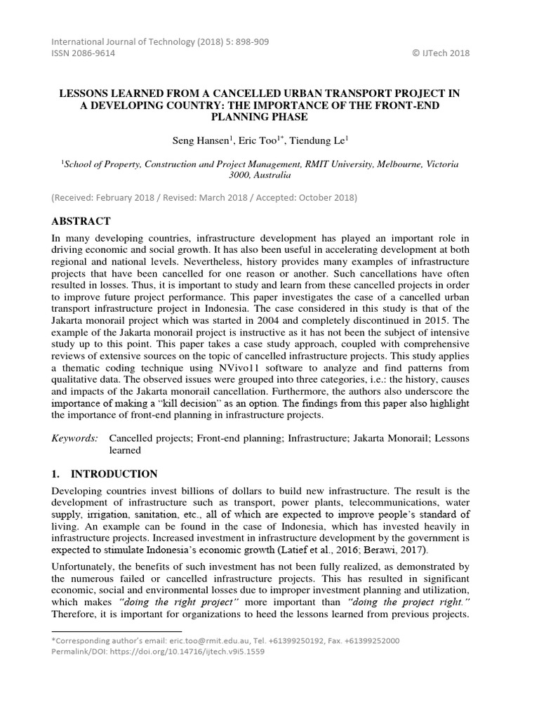 IJTech - CVE-1559 - Lessons-Learned-from-a-Cancelled-Urban-Transport ...