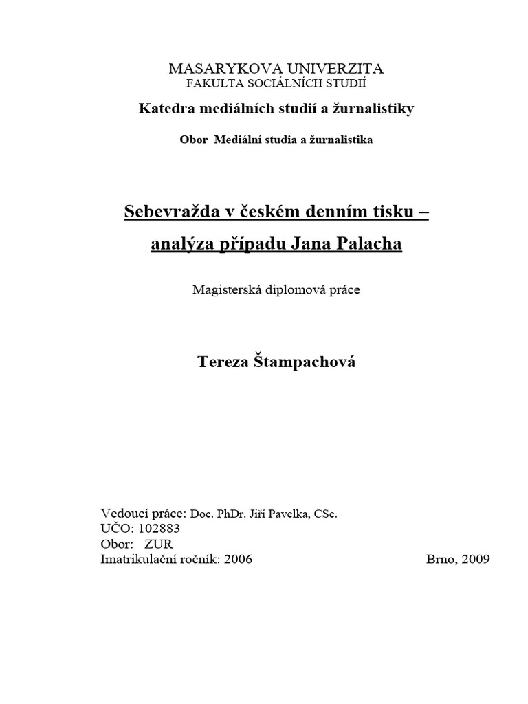 Diplomova Prace Palach | PDF