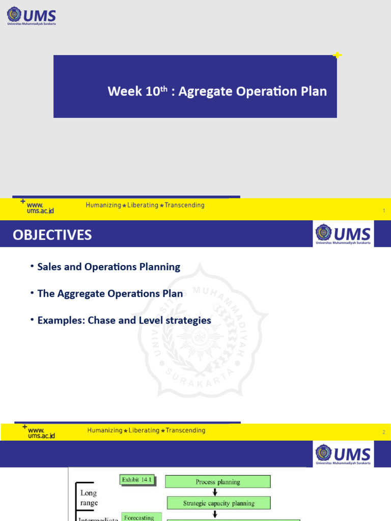 Week10 Agregate Operation Plan | PDF