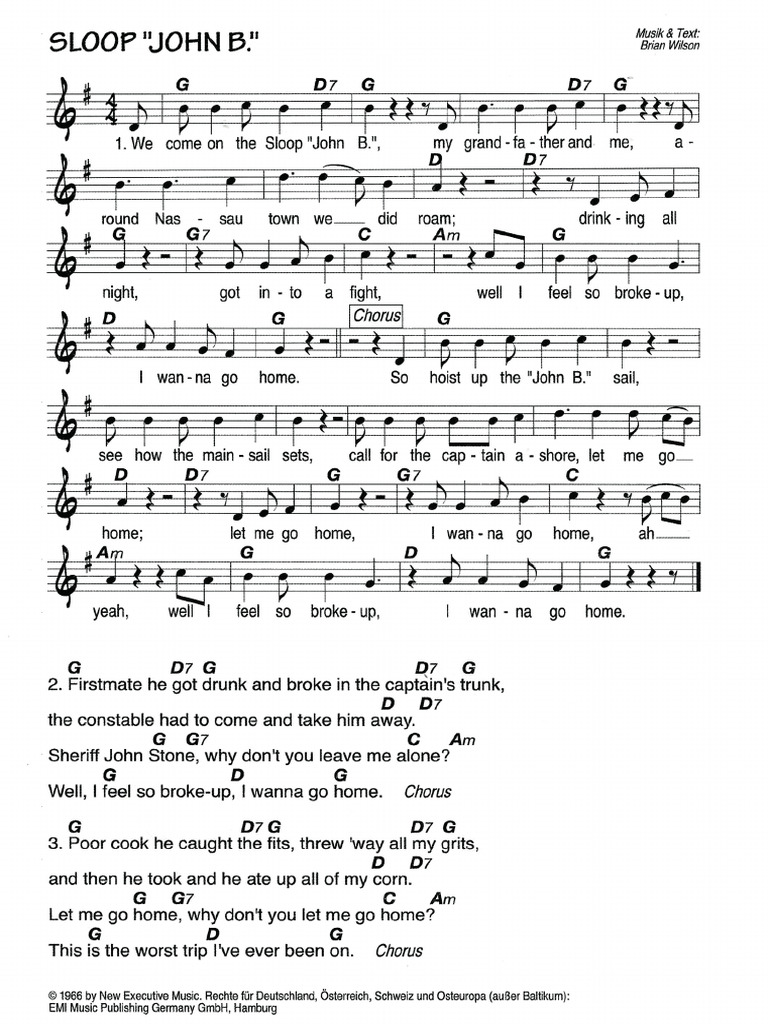 Sloop John B | PDF