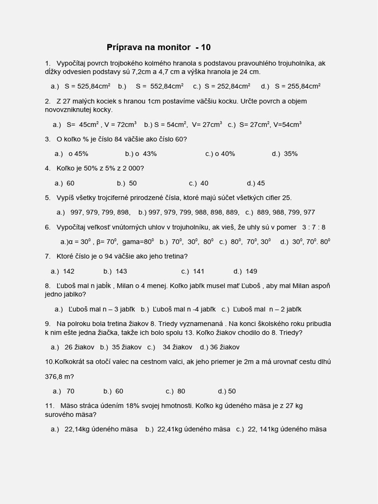 Príprava Na Monitor 10 | PDF