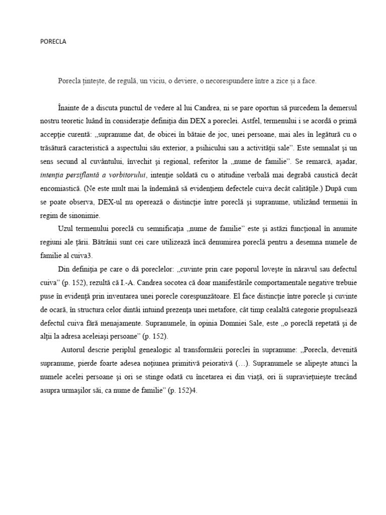 Porecla Definitie | PDF
