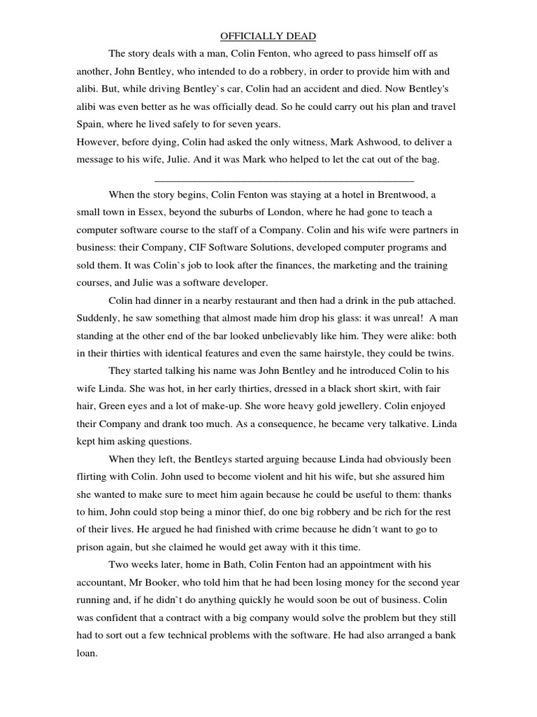 OFFICIALLY DEAD Resumen | PDF