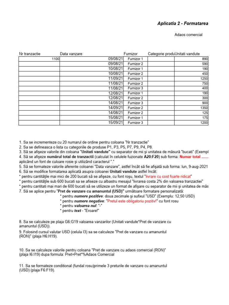 Copie A Aplicatie - 2 - Formatare - Personalizata+conditionata | PDF