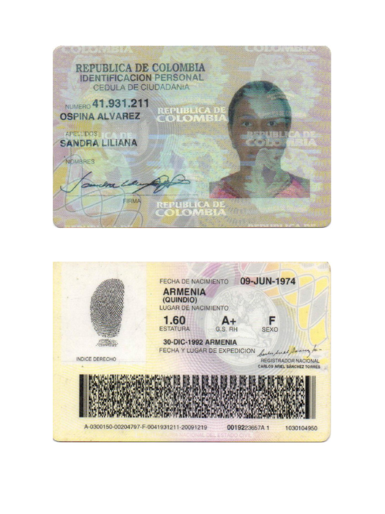 Cedula Sandra Liliana | PDF