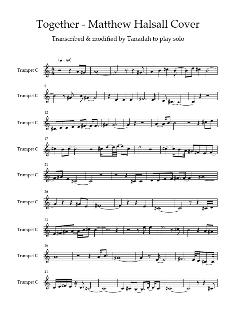 Together - Matthew Halsall (Modified by Tanadah To Play Solo) | PDF