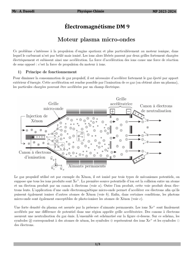 Moteur ionique : principes et applications | PDF | Électron | État plasma