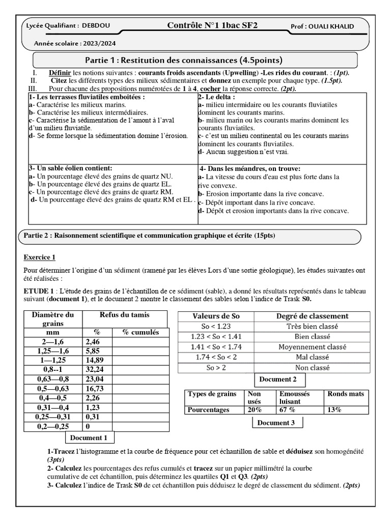 Control 1bac Final | PDF