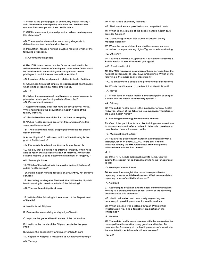 CHN Quiz ZZZ Ess | PDF | Epidemiology | Preventive Healthcare