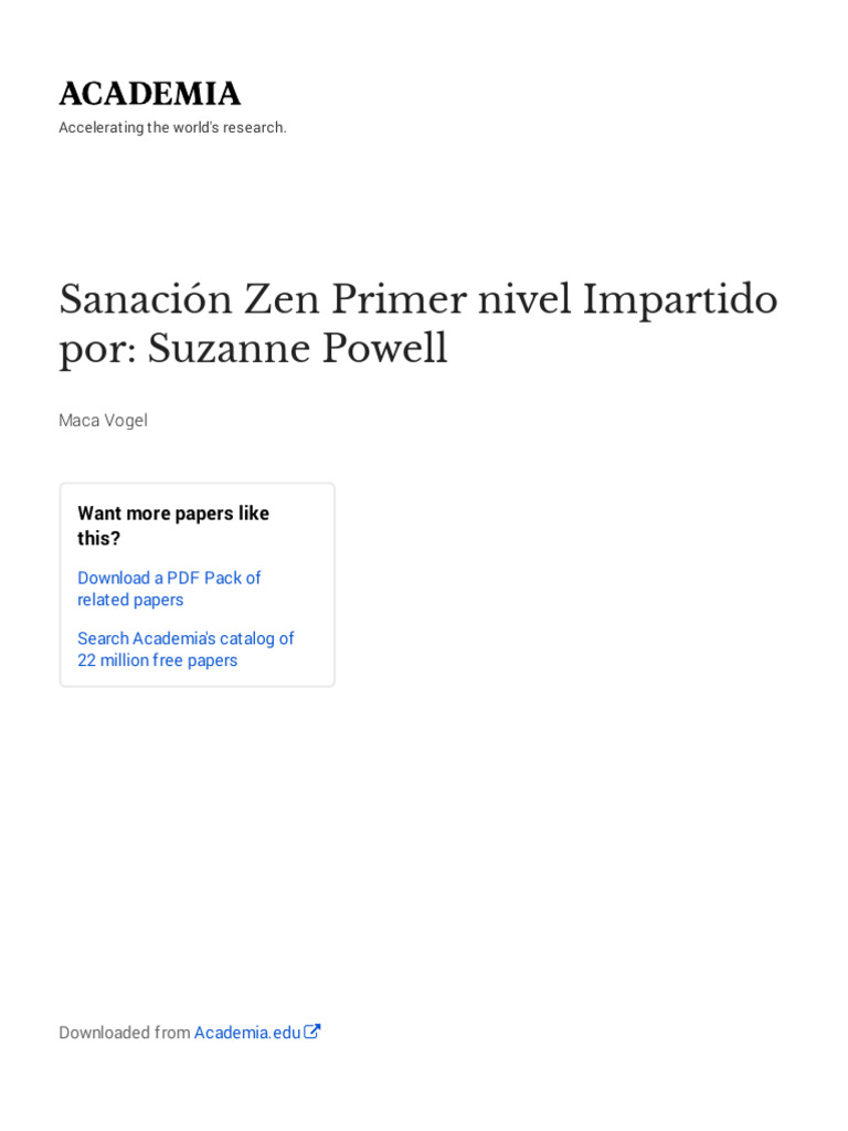 Sanación Zen: Primer Nivel por Suzanne Powell | PDF
