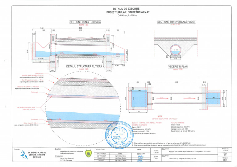 Detaliu podet tubular D 800 mm, L=5 m | PDF