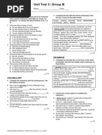 Focus 3 Unit 1 Test Odpowiedzi Grupa A I B | PDF