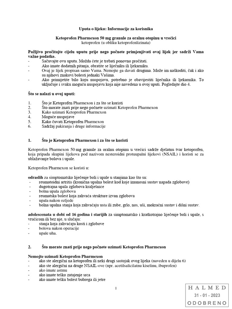 Ketoprofen Pharmexon PIL | PDF