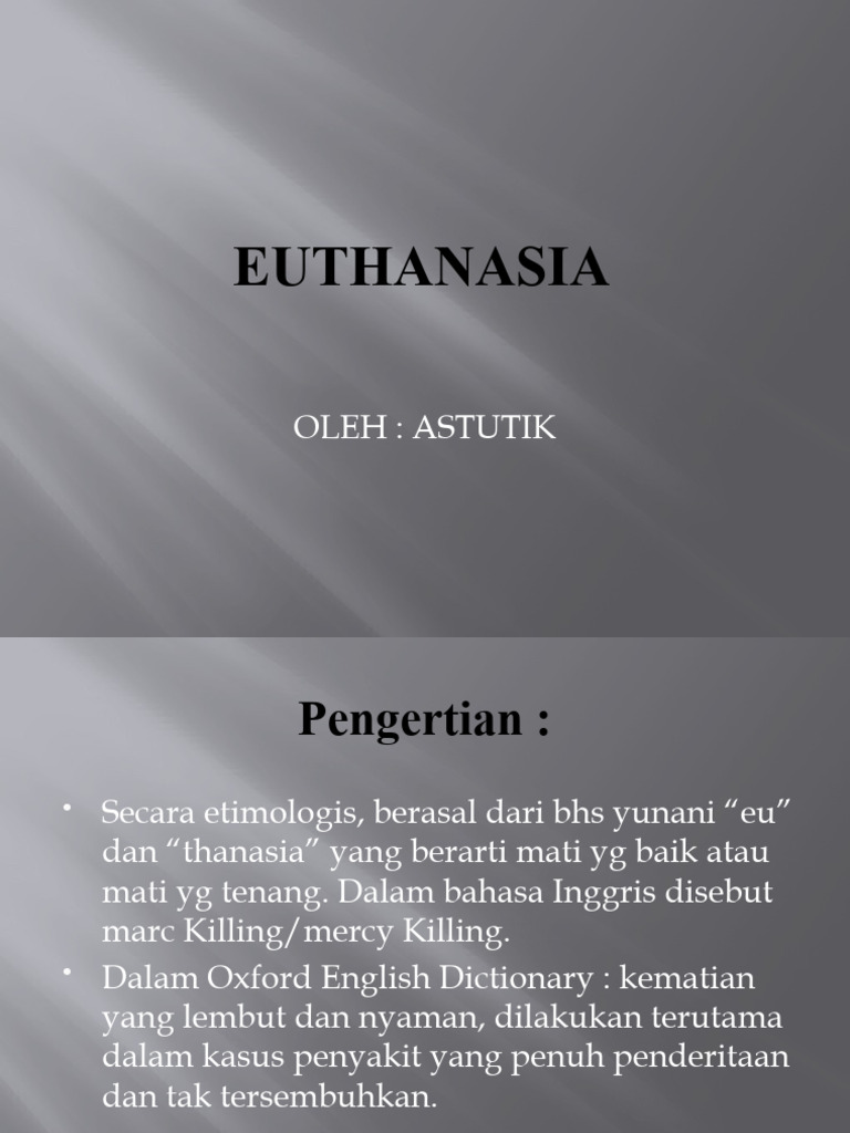 Euthanasia | PDF