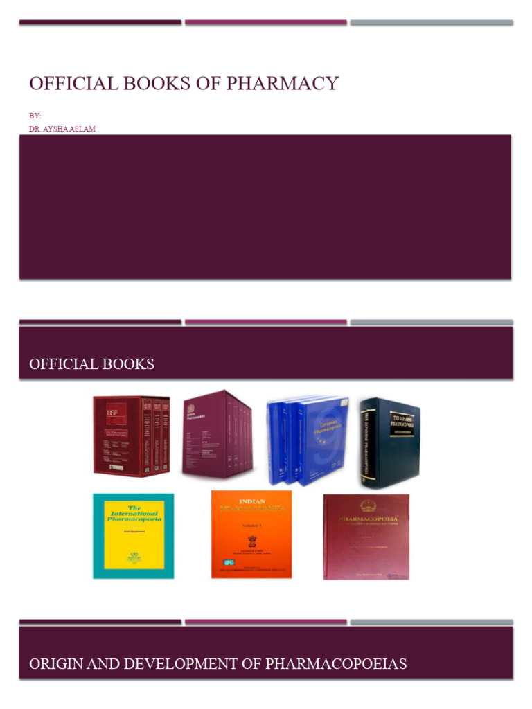Pharmacy Official Books | PDF