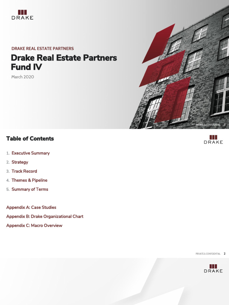 Drake Real Estate Partners Fund IV Investor Presentation | PDF