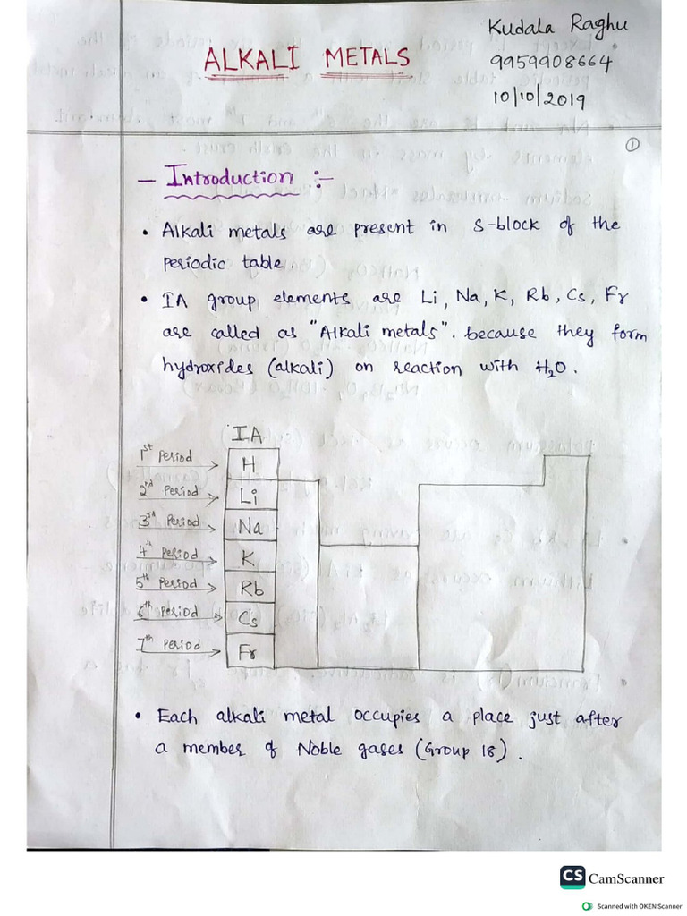 Alkali Metals Own 2019 | PDF