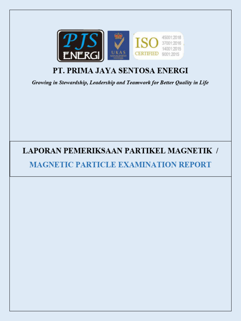 COVER Magnetic Particle Examination Report | PDF